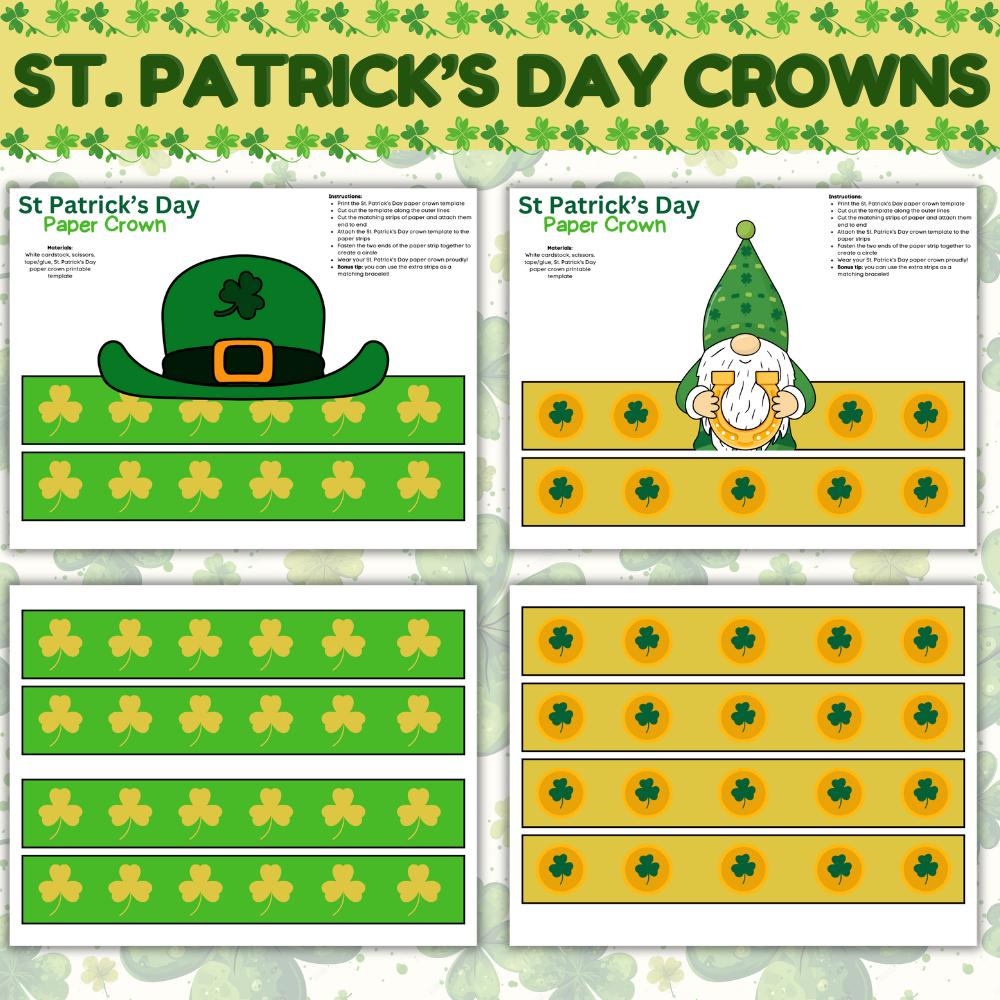Printable St. Patrick's Day Crowns: Leprechaun Hats (Digital Download ...